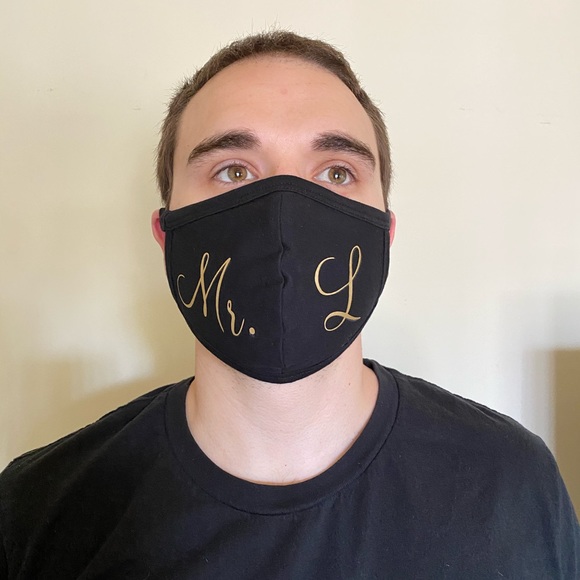 Accessories | Custom Initial Groom Face Mask Wedding Bridal | Poshmark